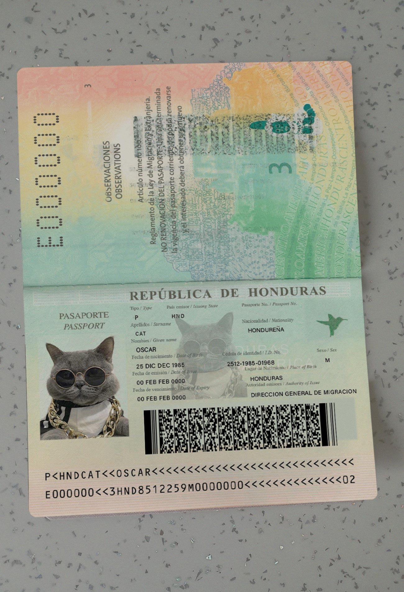 Honduras Passport Template - Drivers license template