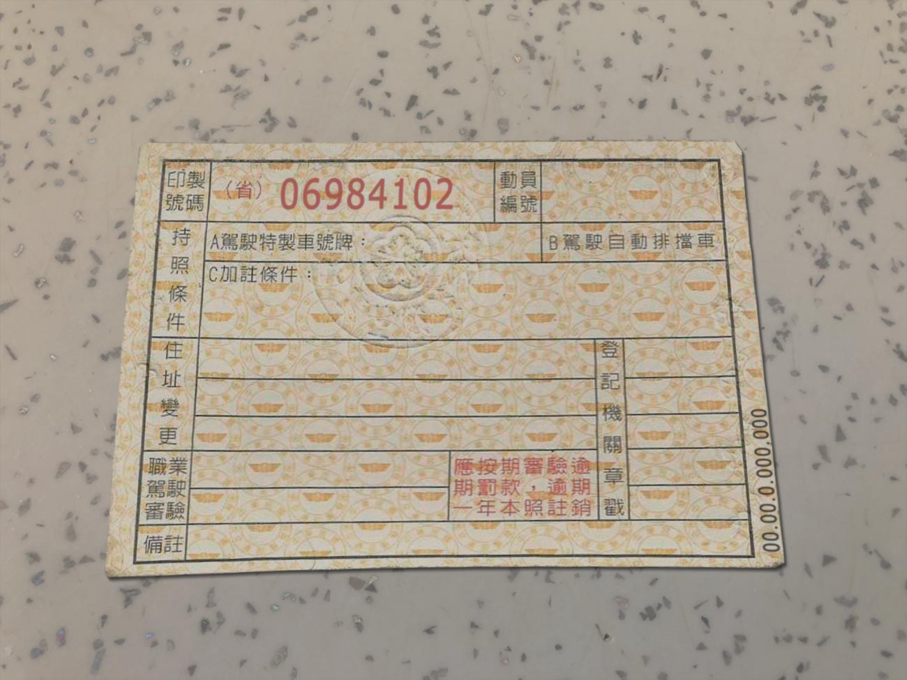 Taiwan Driver License Template - Drivers license template