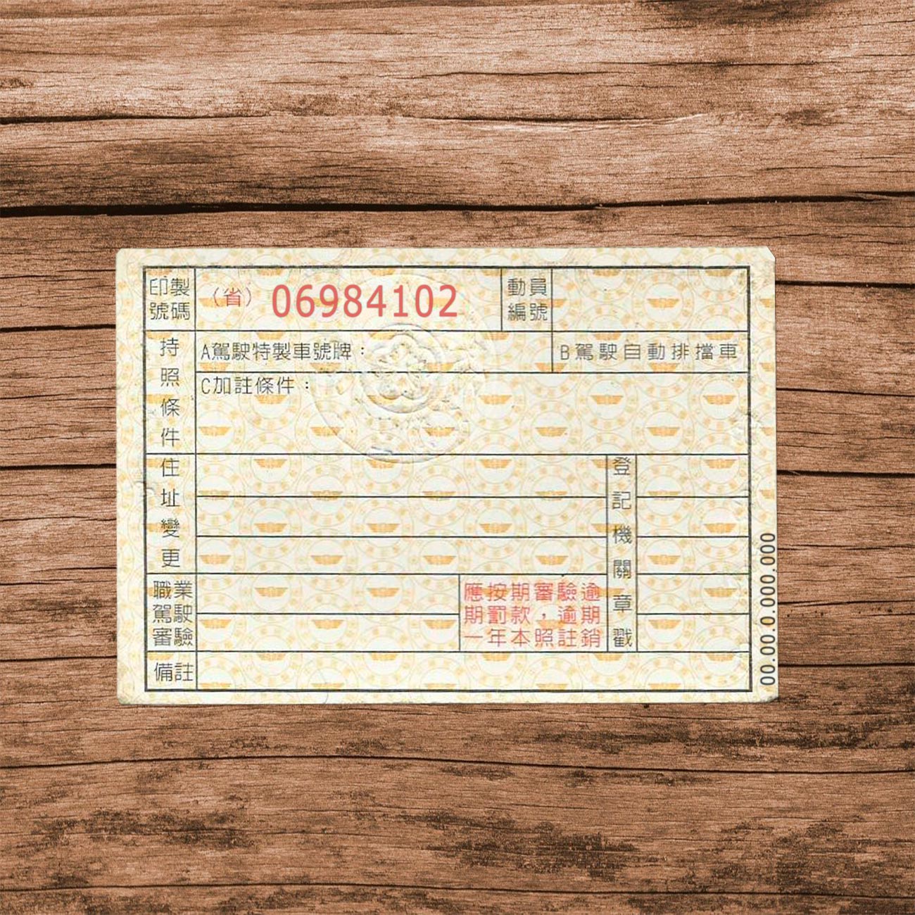 Taiwan Driver License Template - Drivers license template